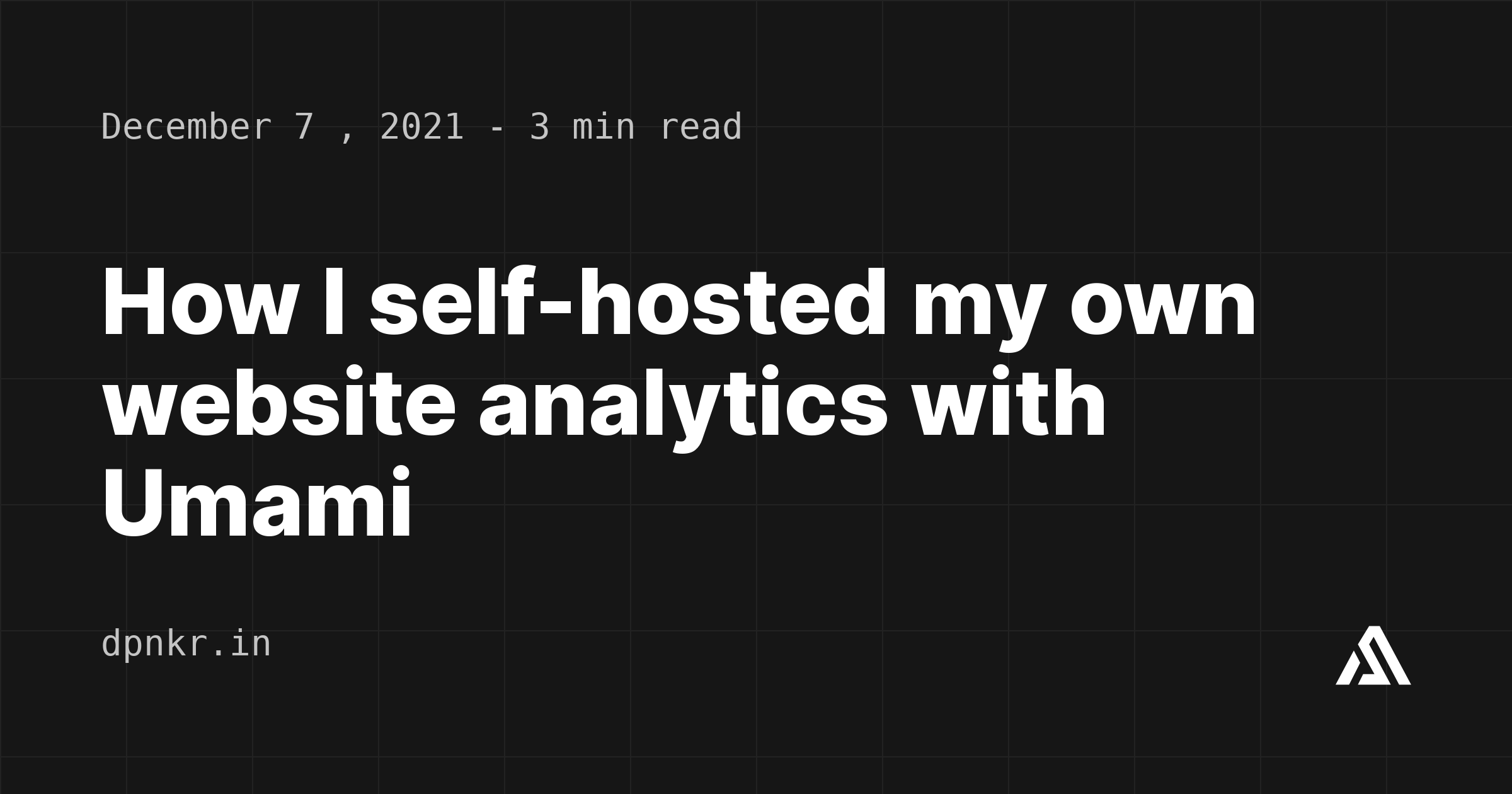 How I Self Hosted My Own Website Analytics With Umami Deepankar Bhade